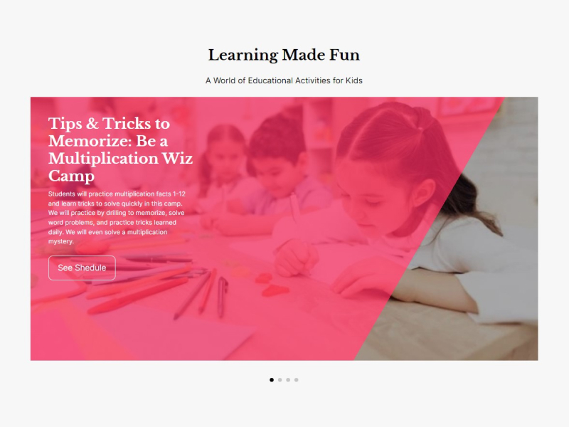 Content Slider with Details of Programs - BMBY
